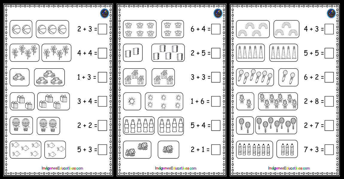 Sumas sencillas con dibujos - Imagenes Educativas