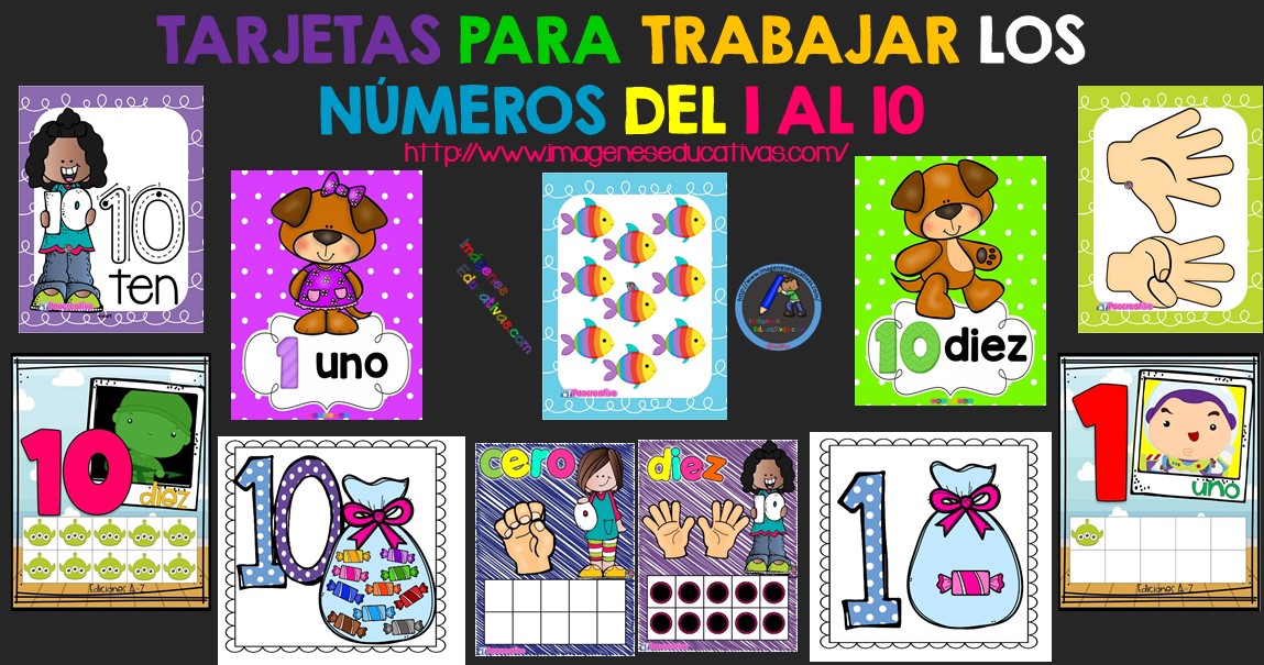 100 TARJETAS PARA TRABAJAR LOS NÚMEROS DEL 1 AL 10 - Imagenes Educativas