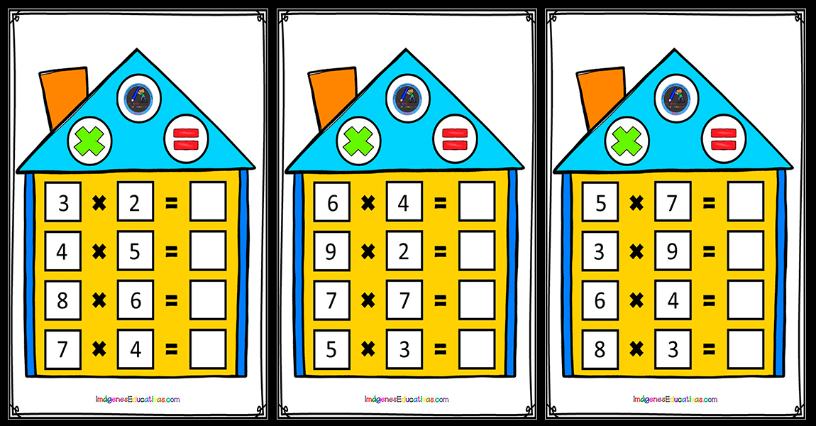 Las casitas de las multiplicaciones - Imagenes Educativas