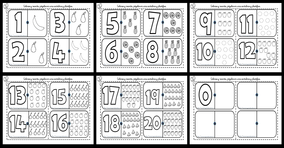 Dominó de frutas para trabajar el conteo - Imagenes Educativas
