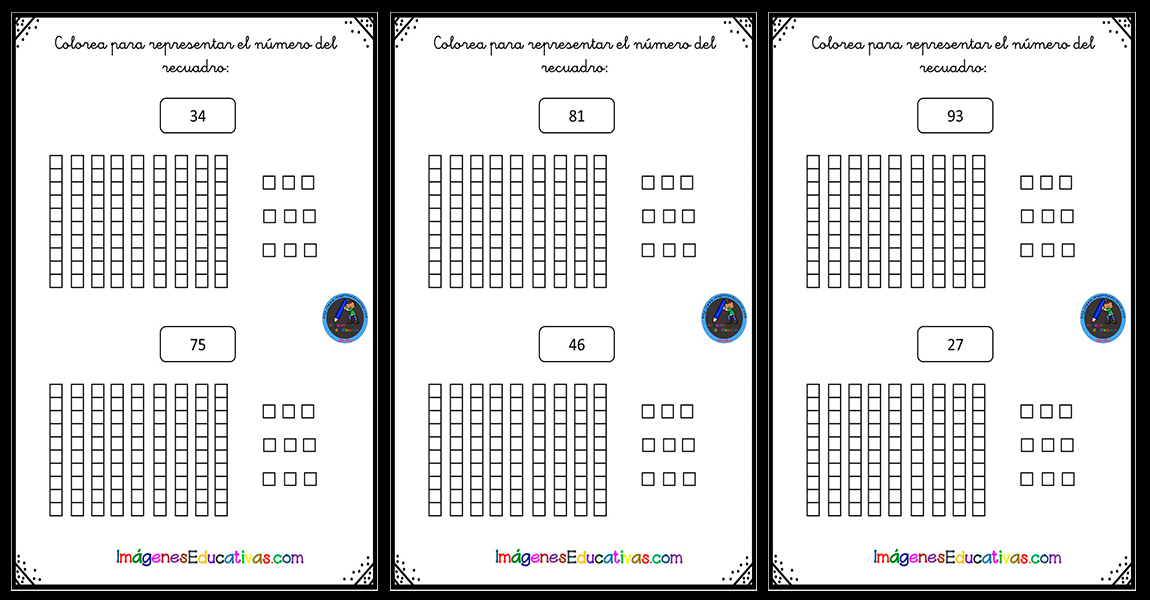 Ejercicio para trabajar el valor posicional - Imagenes Educativas
