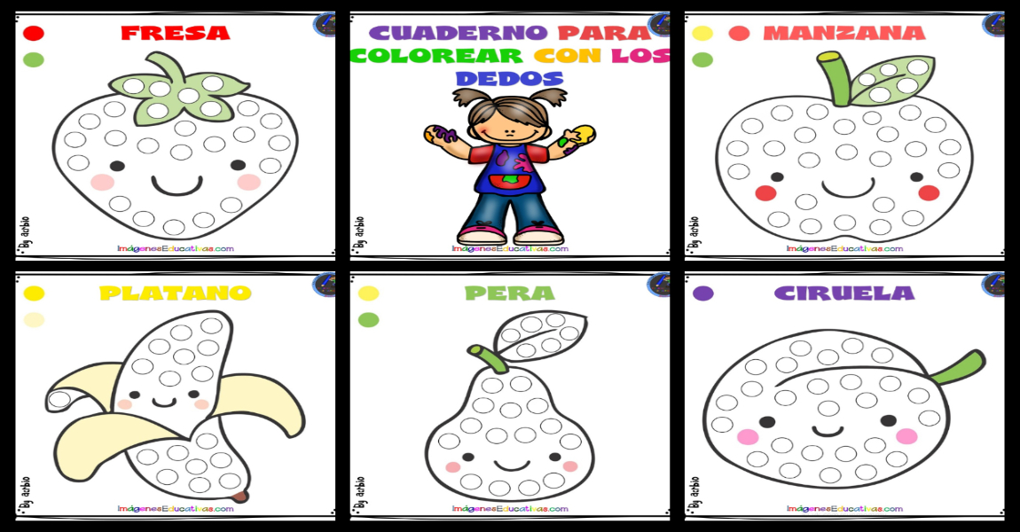 CUADERNO PARA COLOREAR CON LOS DEDOS - Imagenes Educativas