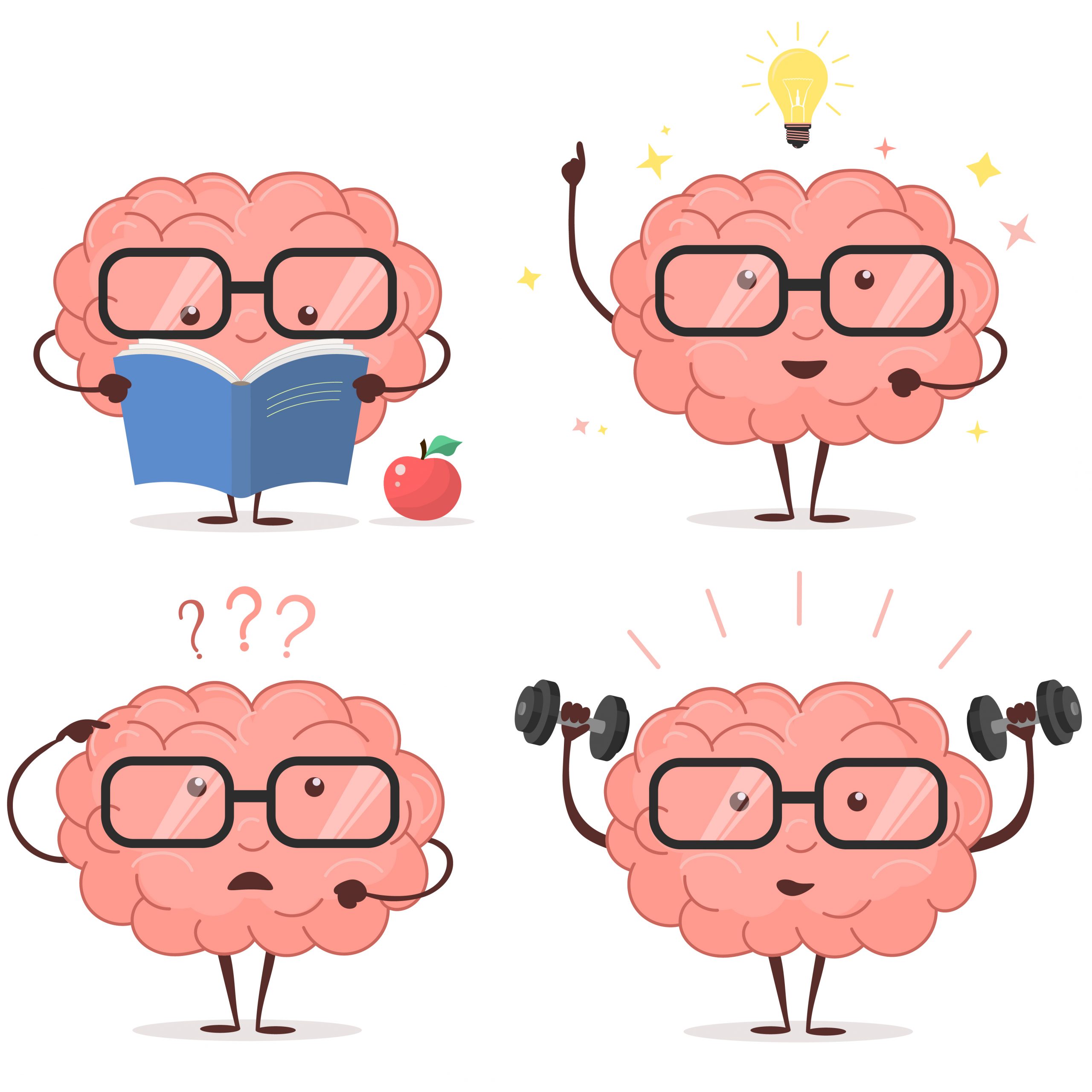 Brain cartoon set. vector - Imagenes Educativas