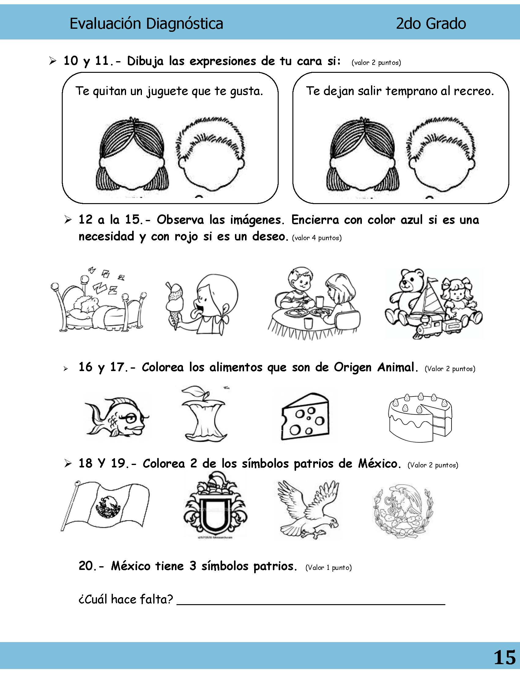 EVALUACIÓN DIAGNOSTICA 1º y 2º primaria - Imagenes Educativas