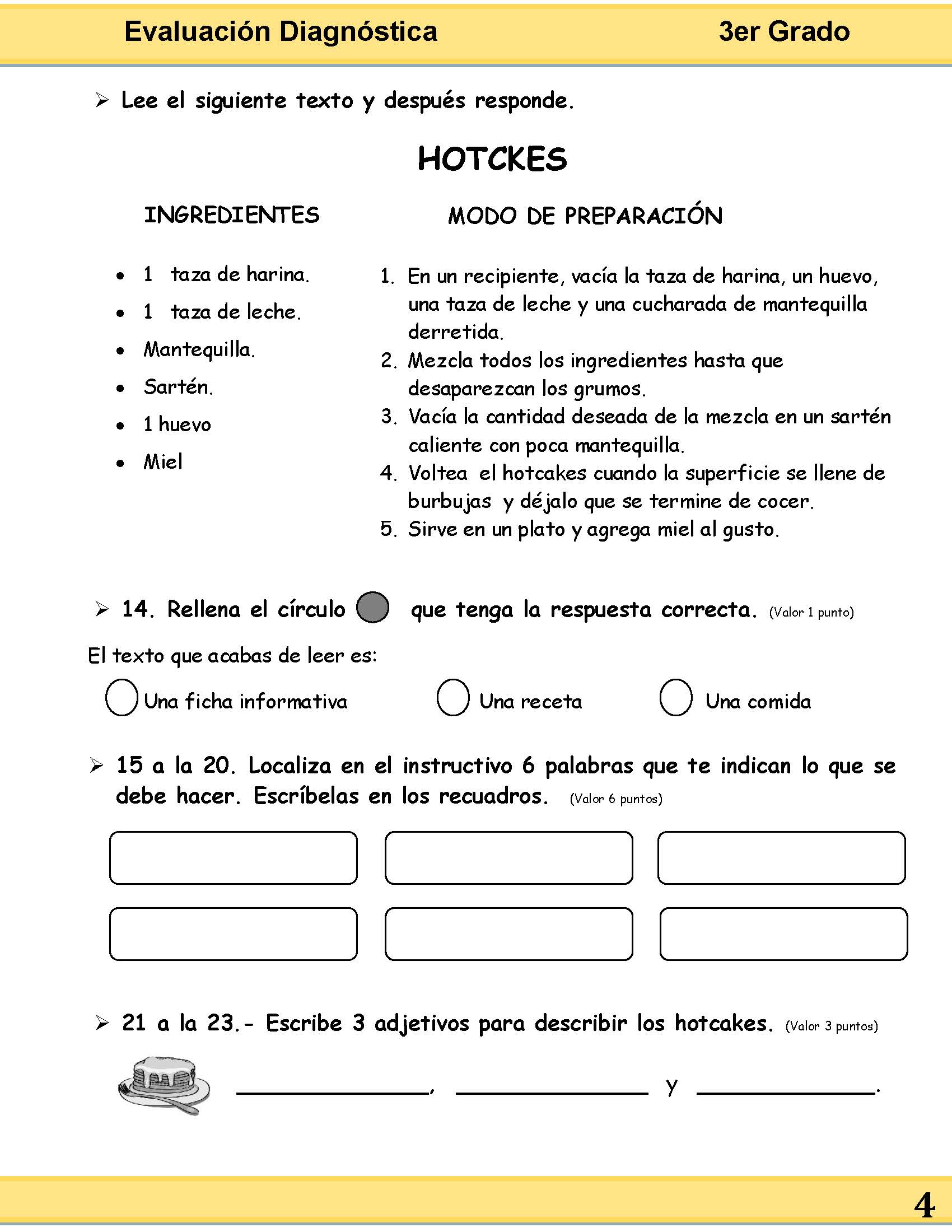 EVALUACIÓN DIAGNOSTICA 3º y 4º primaria - Imagenes Educativas