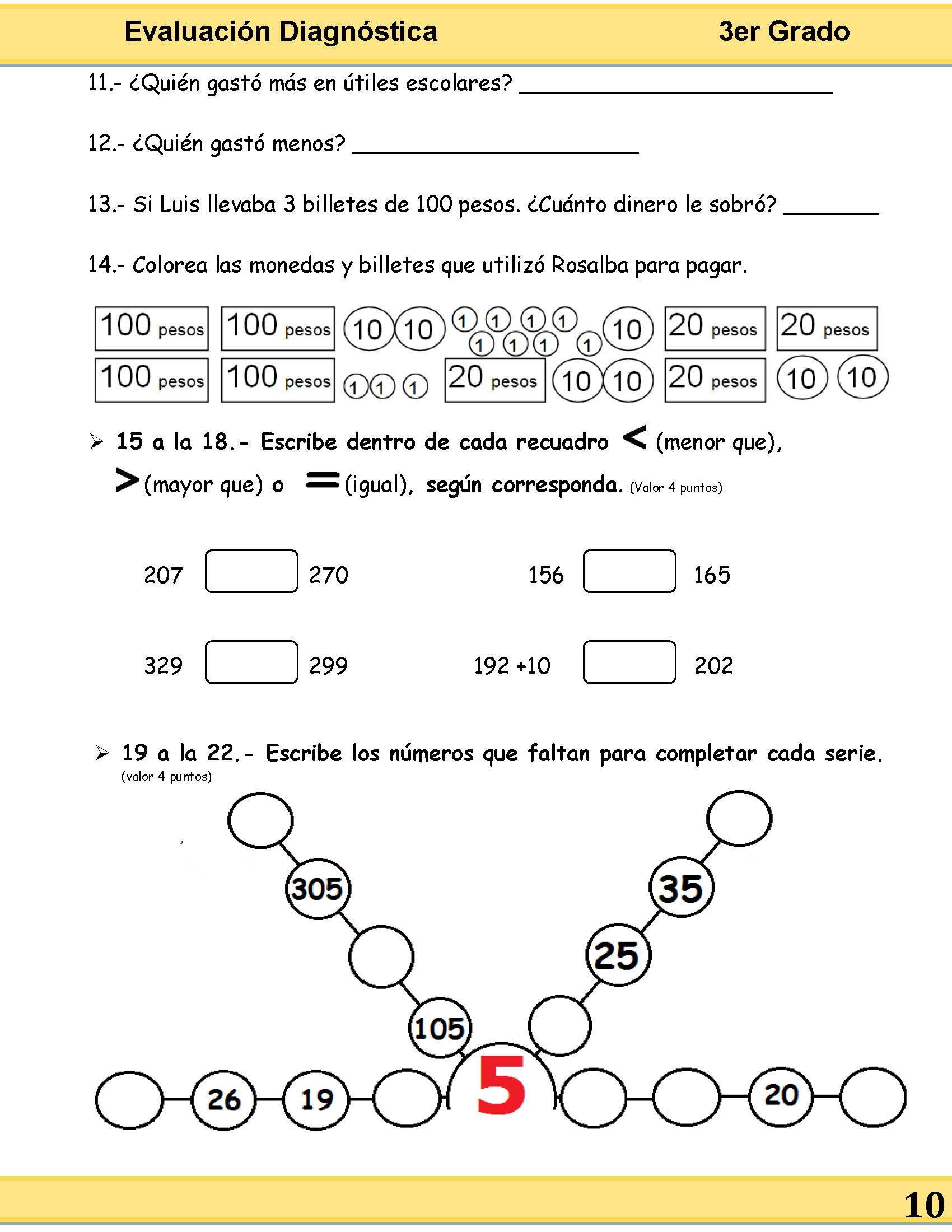 EVALUACIÓN DIAGNOSTICA 3º y 4º primaria - Imagenes Educativas