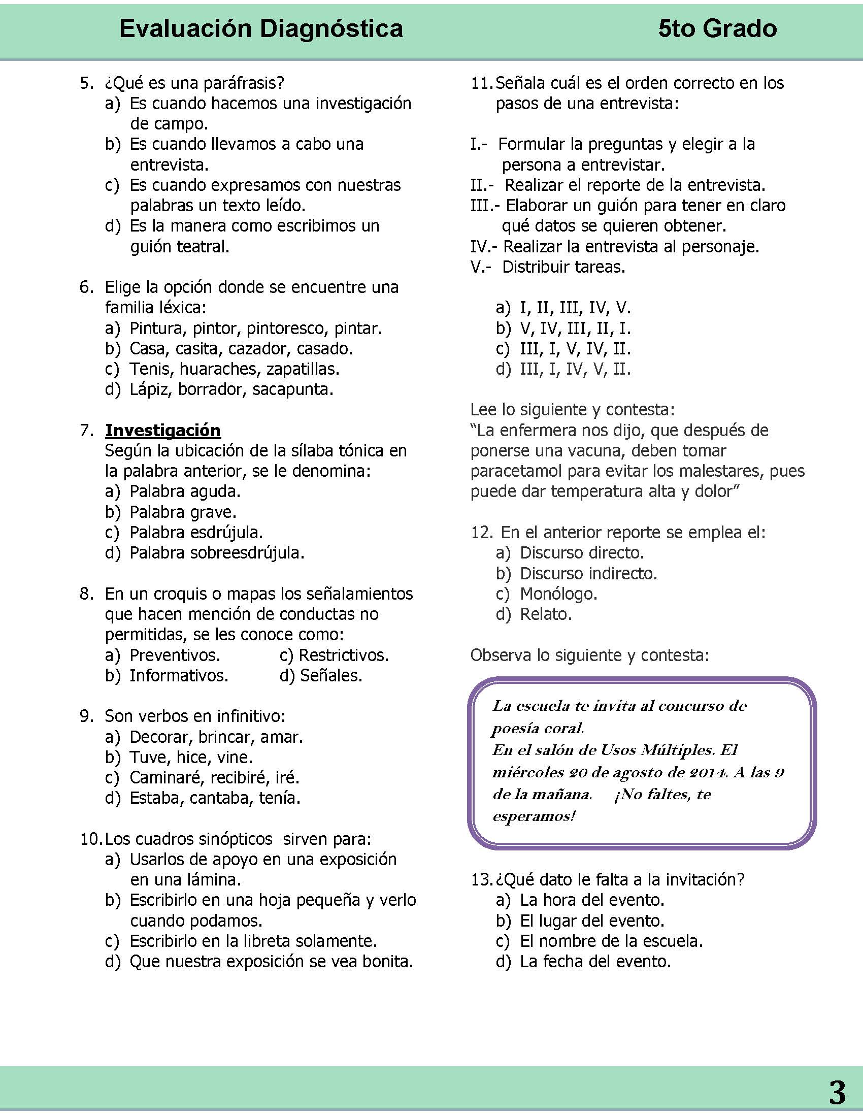 EVALUACIÓN DIAGNOSTICA 5º y 6º primaria - Imagenes Educativas