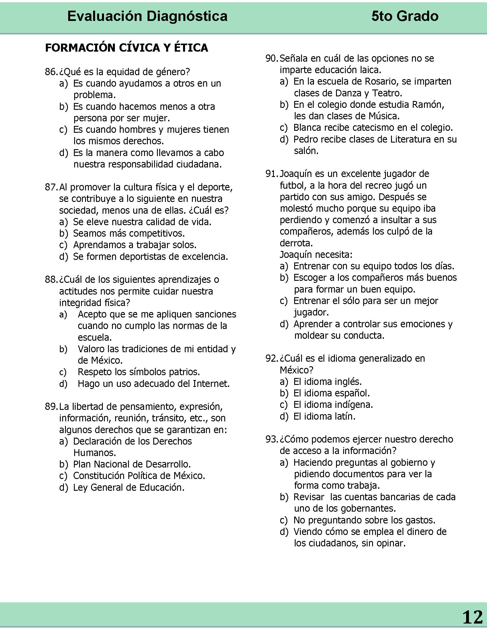 EVALUACIÓN DIAGNOSTICA 5º y 6º primaria - Imagenes Educativas
