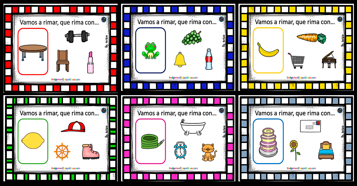 Actividad de rimas con dibujos - Imagenes Educativas