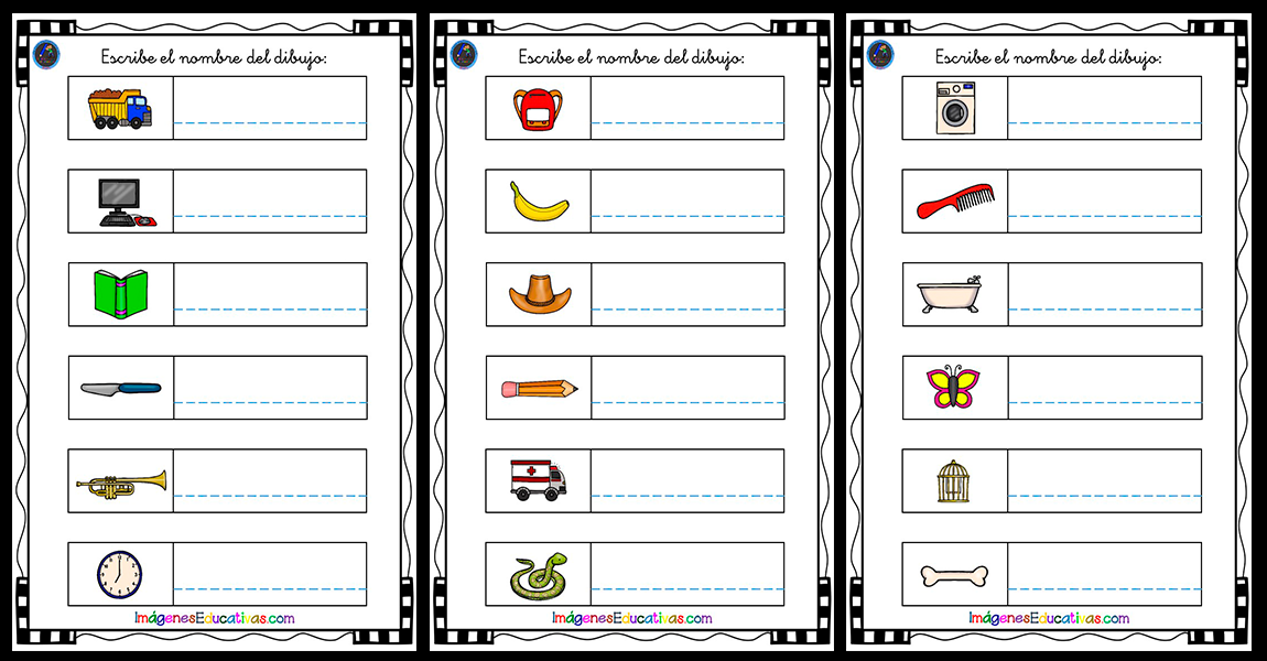 Lectoescritura de palabras con dibujo - Imagenes Educativas