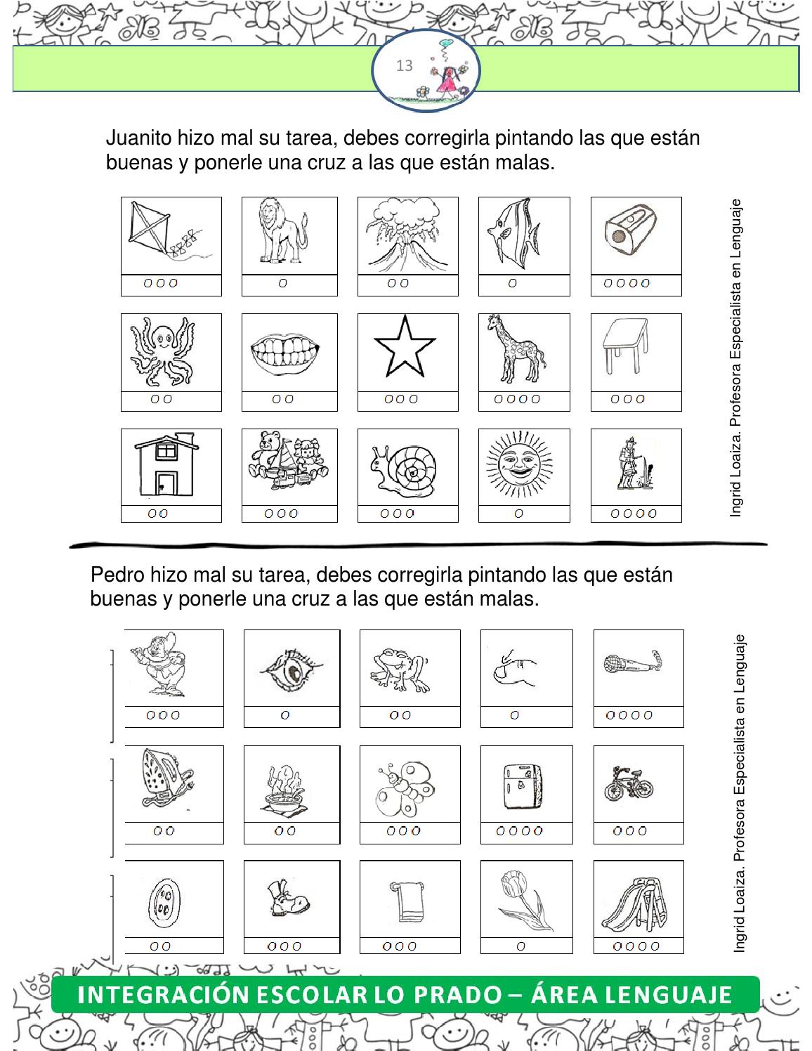 90 FICHAS PARA TRABAJAR LA CONCIENCIA FONOLÓGICA - Imagenes Educativas