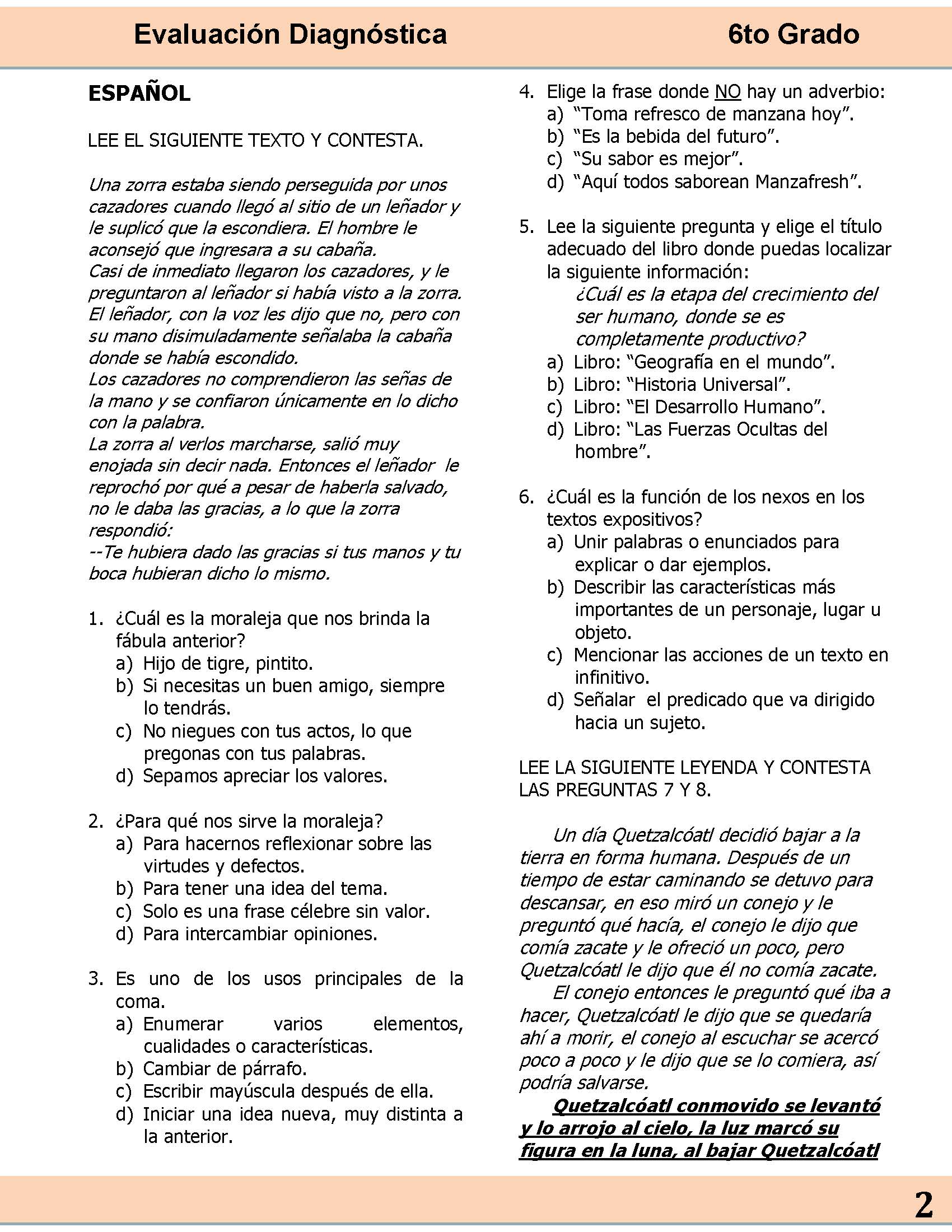 EVALUACIÓN DIAGNOSTICA 1°, 2,° 3°, 4°, 5°, 6° Grado Primaria - Imagenes ...