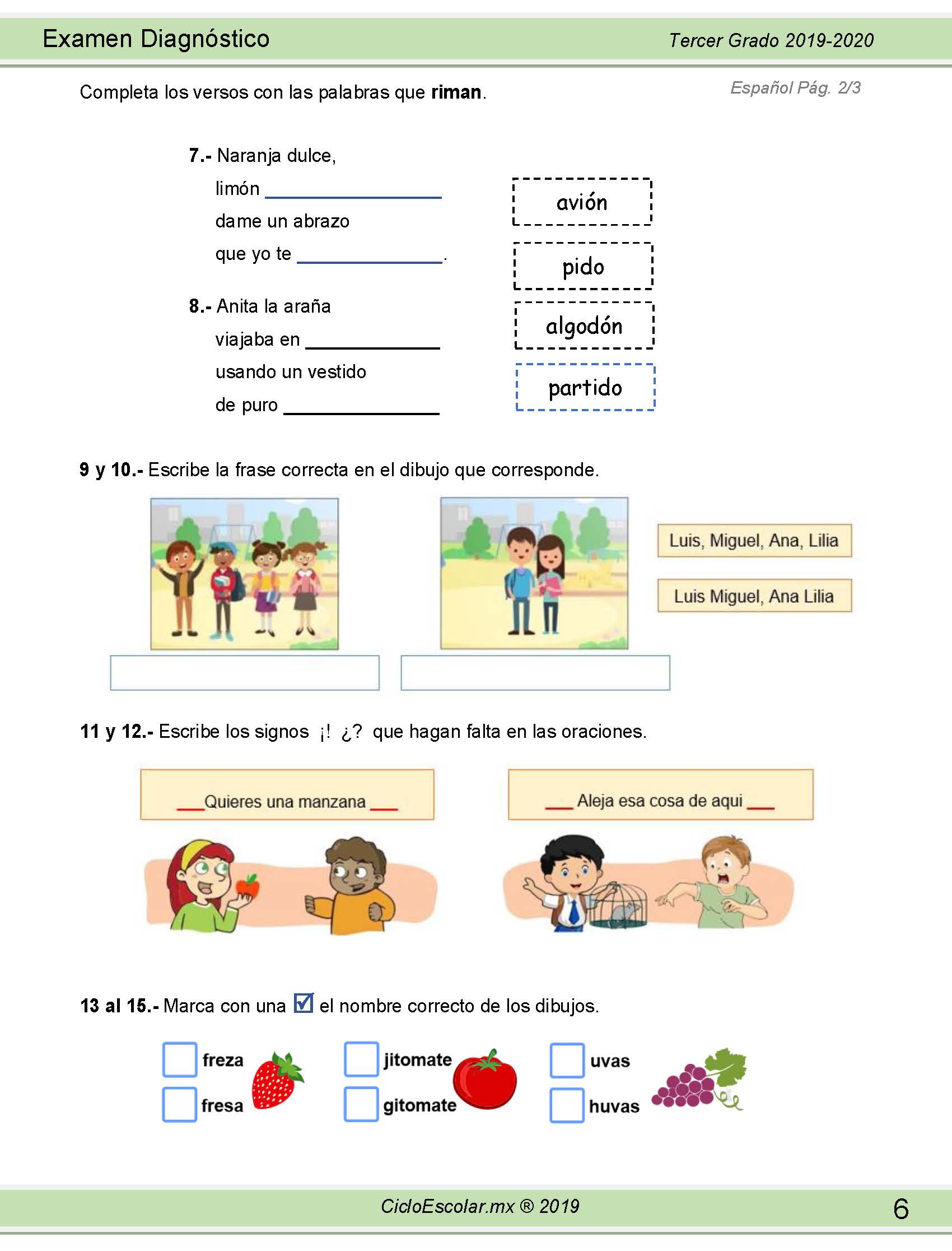 EXAMEN-DIAGNÓSTICO-TERCER-GRADO-2019-2020_Página_06 - Imagenes Educativas