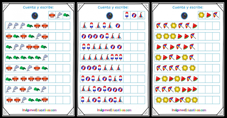 101 FICHAS PARA TRABAJAR EL CONTEO EN LA ESCUELA - Imagenes Educativas