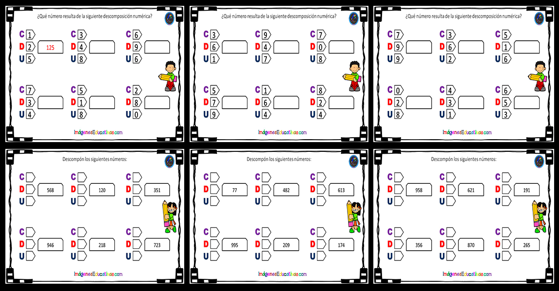 Actividad de descomposición numérica y valor posicional - Imagenes ...
