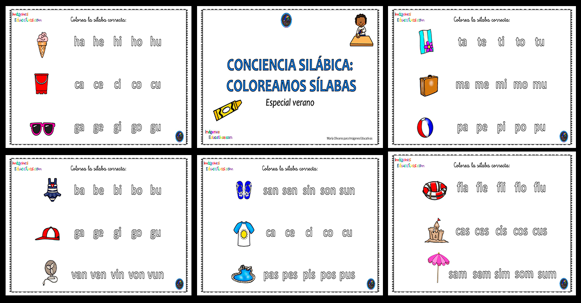 Conciencia silábica especial verano - Imagenes Educativas