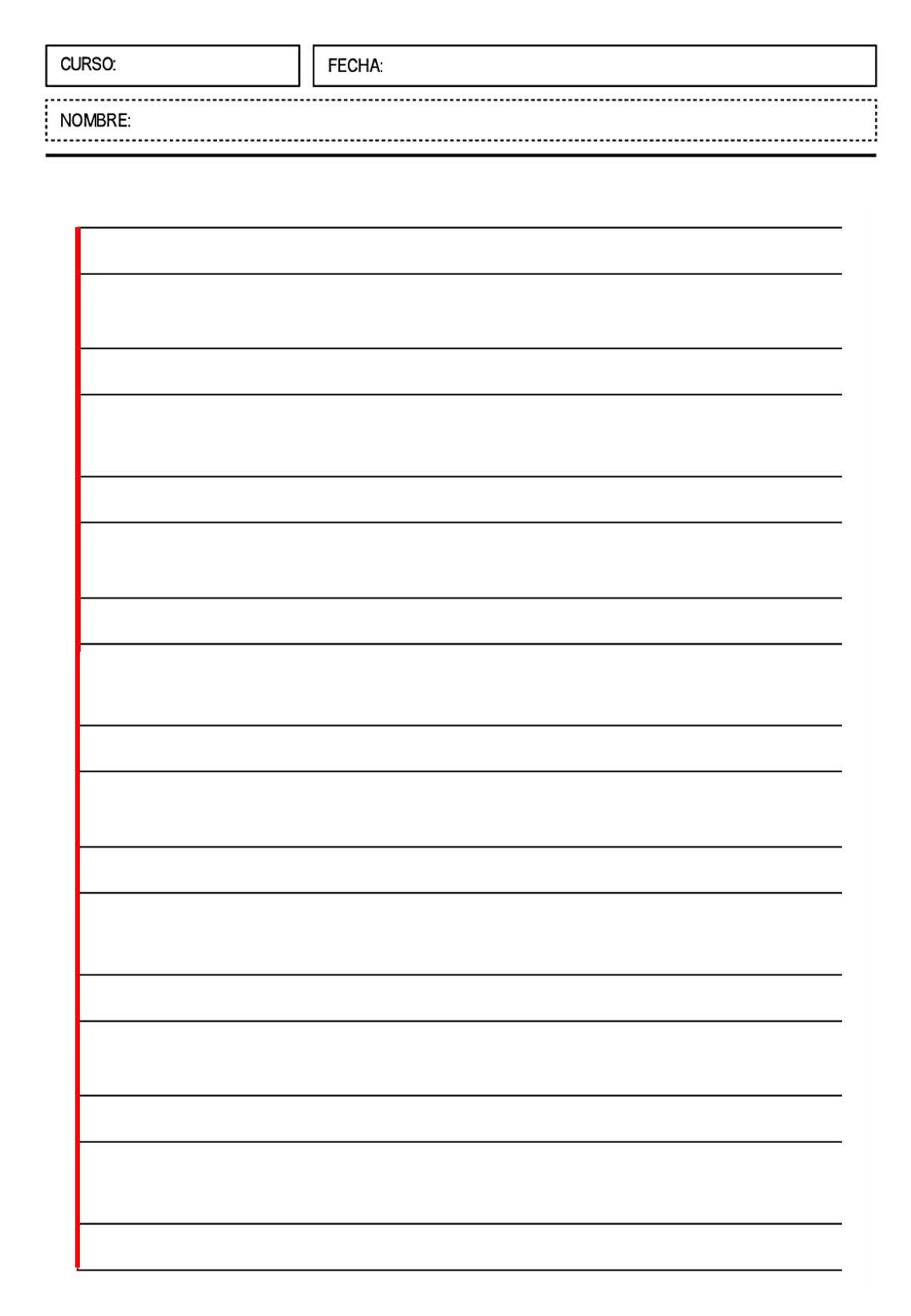 20 PAUTAS IMPRIMIBLES PARA PRACTICAR LA ESCRITURA - Imagenes Educativas
