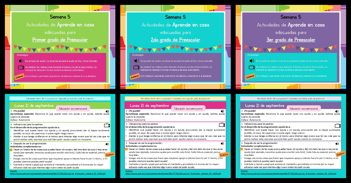 APRENDE EN CASA 5ª semana PREESCOLAR TODOS LOS GRADOS - Imagenes Educativas