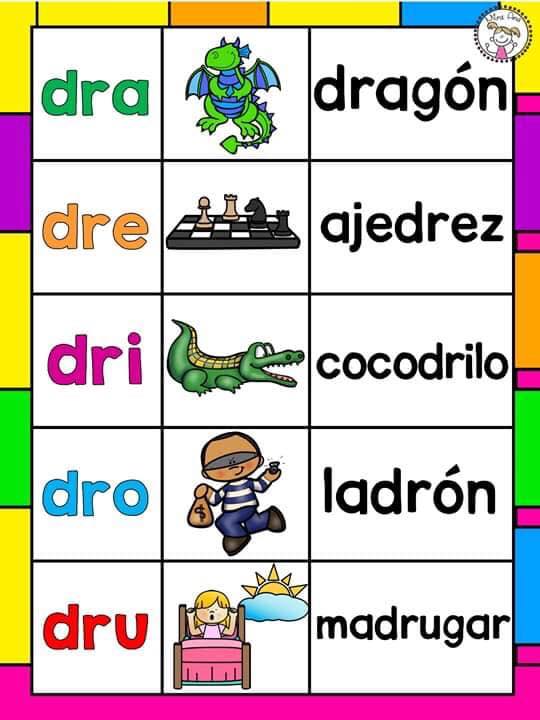 101 FICHAS PARA TRABAJAR LAS SÍLABAS TRABADAS Imagenes Educativas