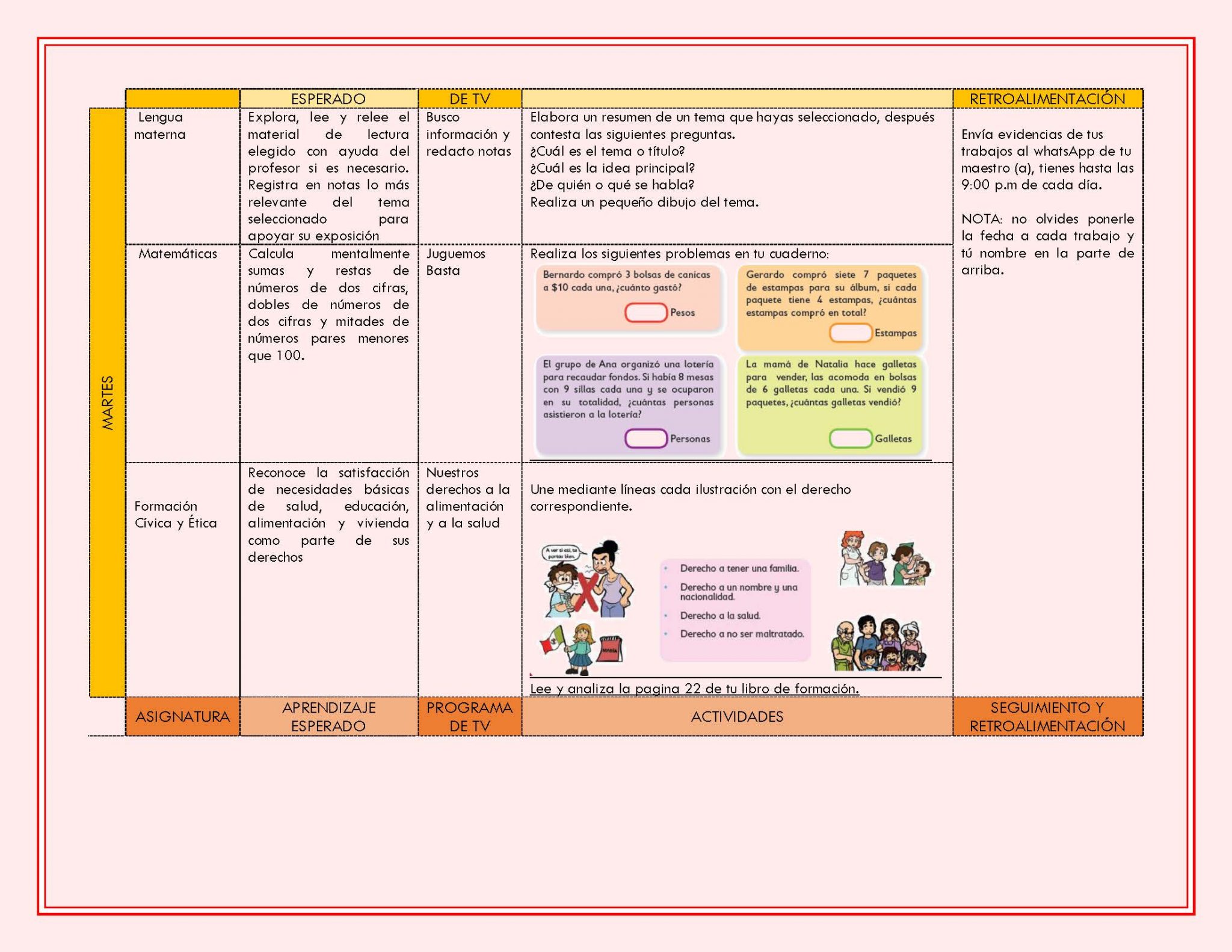 PLAN DE TRABAJO SEMANA 9 DEL 19 AL 23 OCTUBRE TODOS LOS GRADOS Y ...