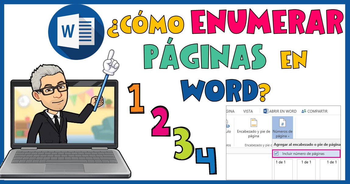 CÓMO ENUMERAR PÁGINAS EN WORD - Imagenes Educativas