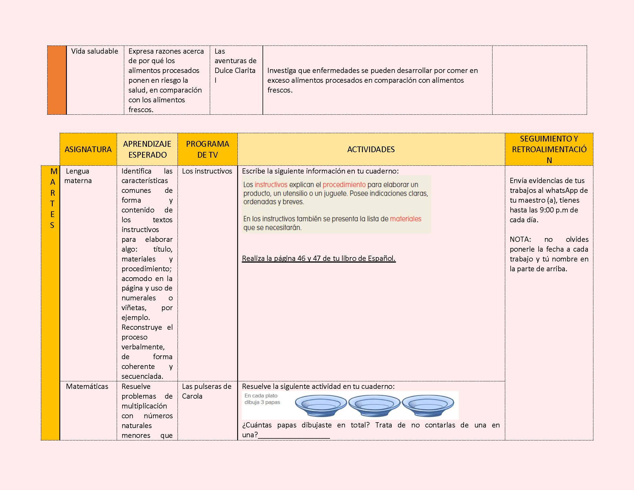 PLAN DE TRABAJO SEMANA 12 DEL 09 AL 13 de NOVIEMBRE TODOS LOS GRADOS Y ...