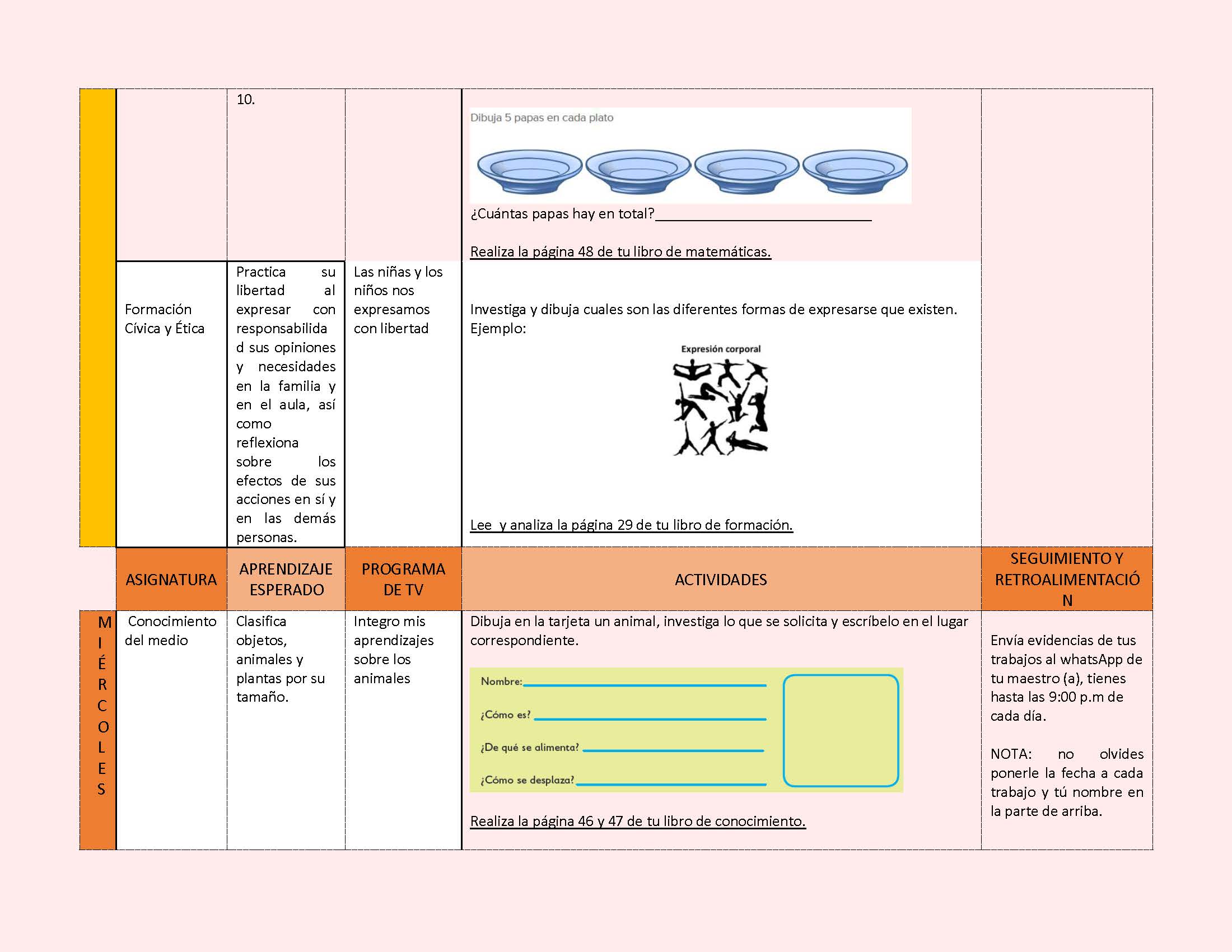 PLAN DE TRABAJO SEMANA 12 DEL 09 AL 13 de NOVIEMBRE TODOS LOS GRADOS Y ...