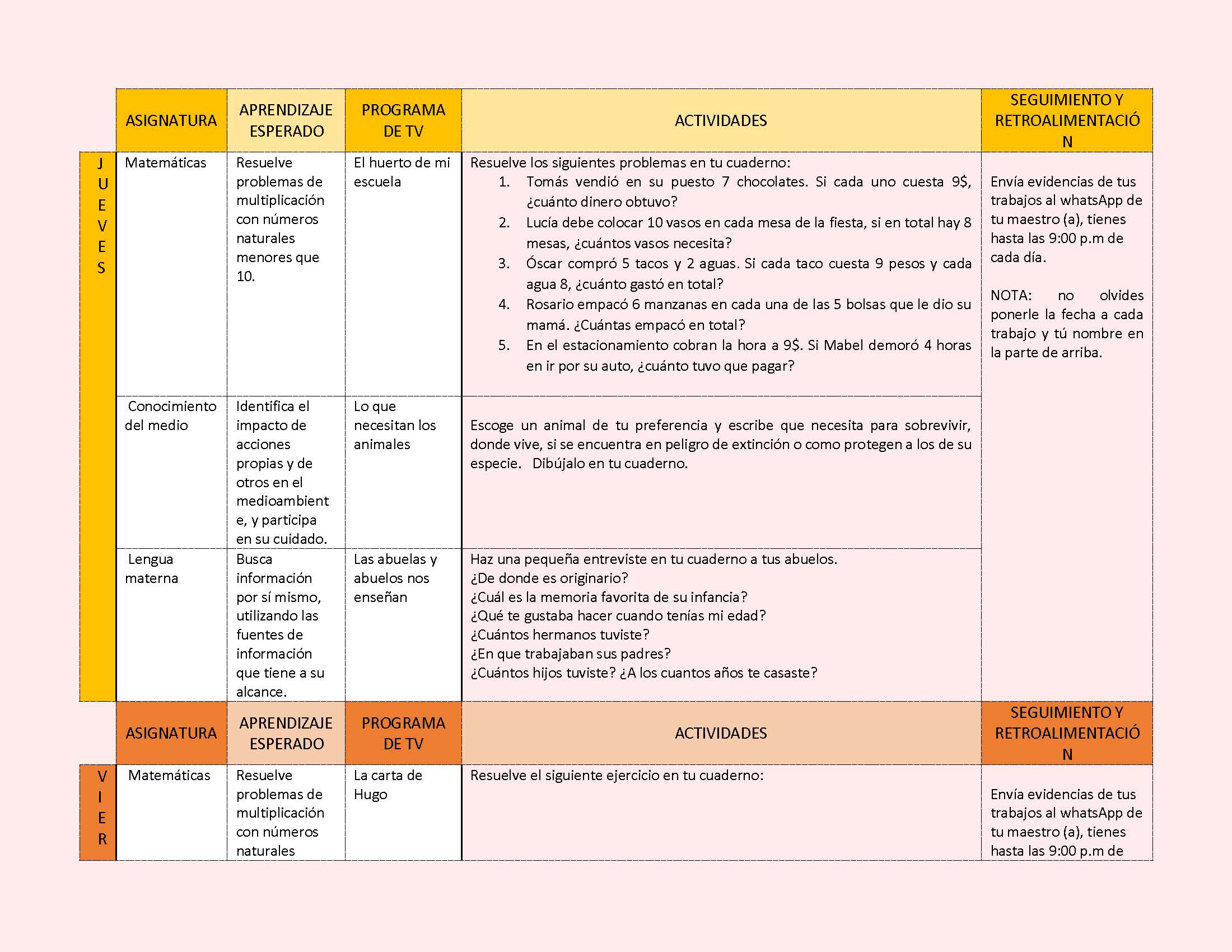 PLAN DE TRABAJO SEMANA 12 DEL 09 AL 13 de NOVIEMBRE TODOS LOS GRADOS Y ...