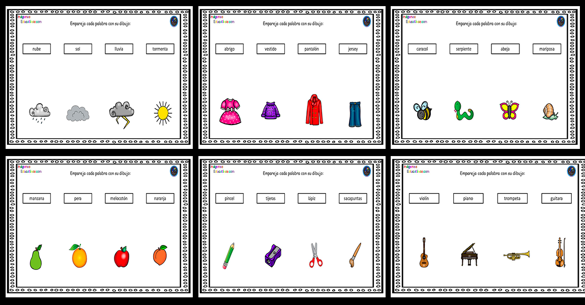 Actividad asociación imagen - palabra - Imagenes Educativas