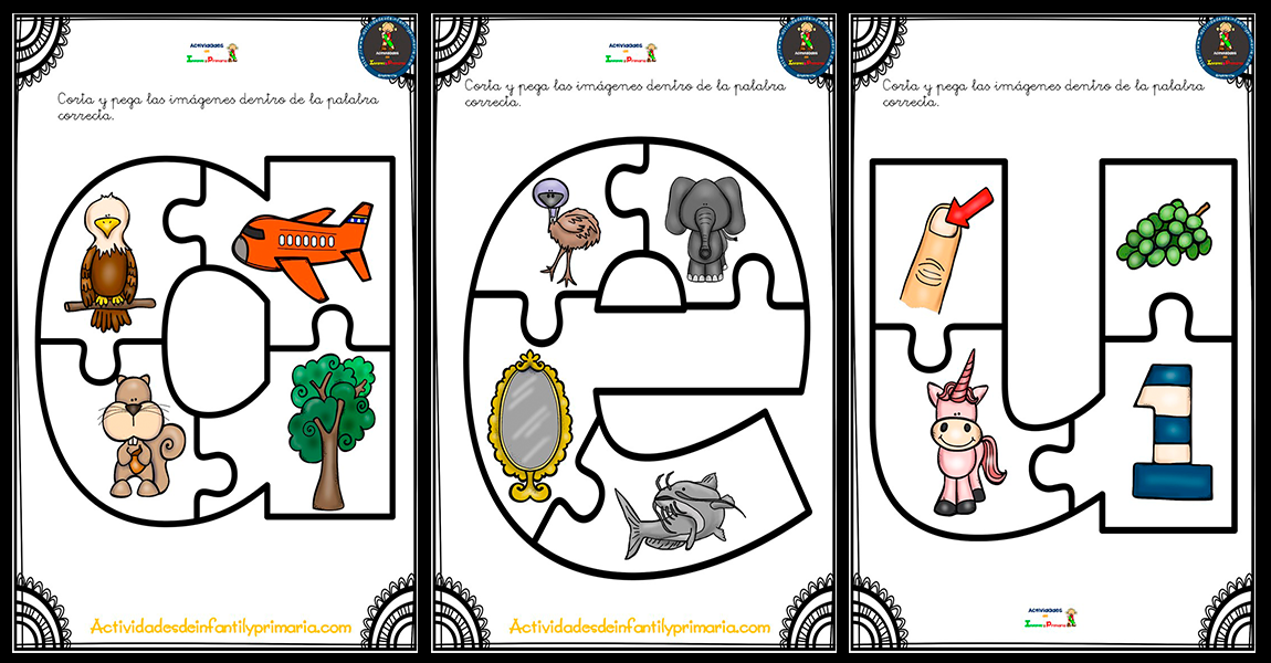 Aprendemos las vocales con estos divertidos puzzles - Imagenes Educativas