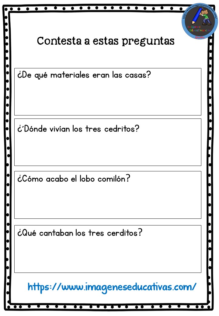 Cuento Actividades De Comprensión Los Tres Cerditos Imagenes