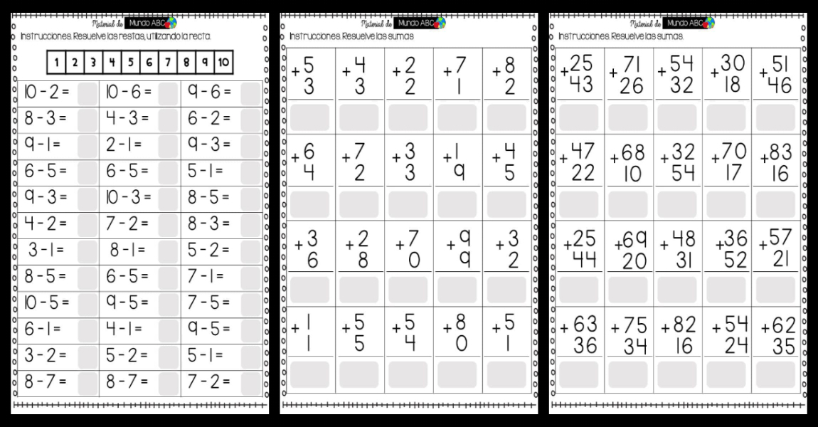 SUMAS Y RESTAS - Imagenes Educativas