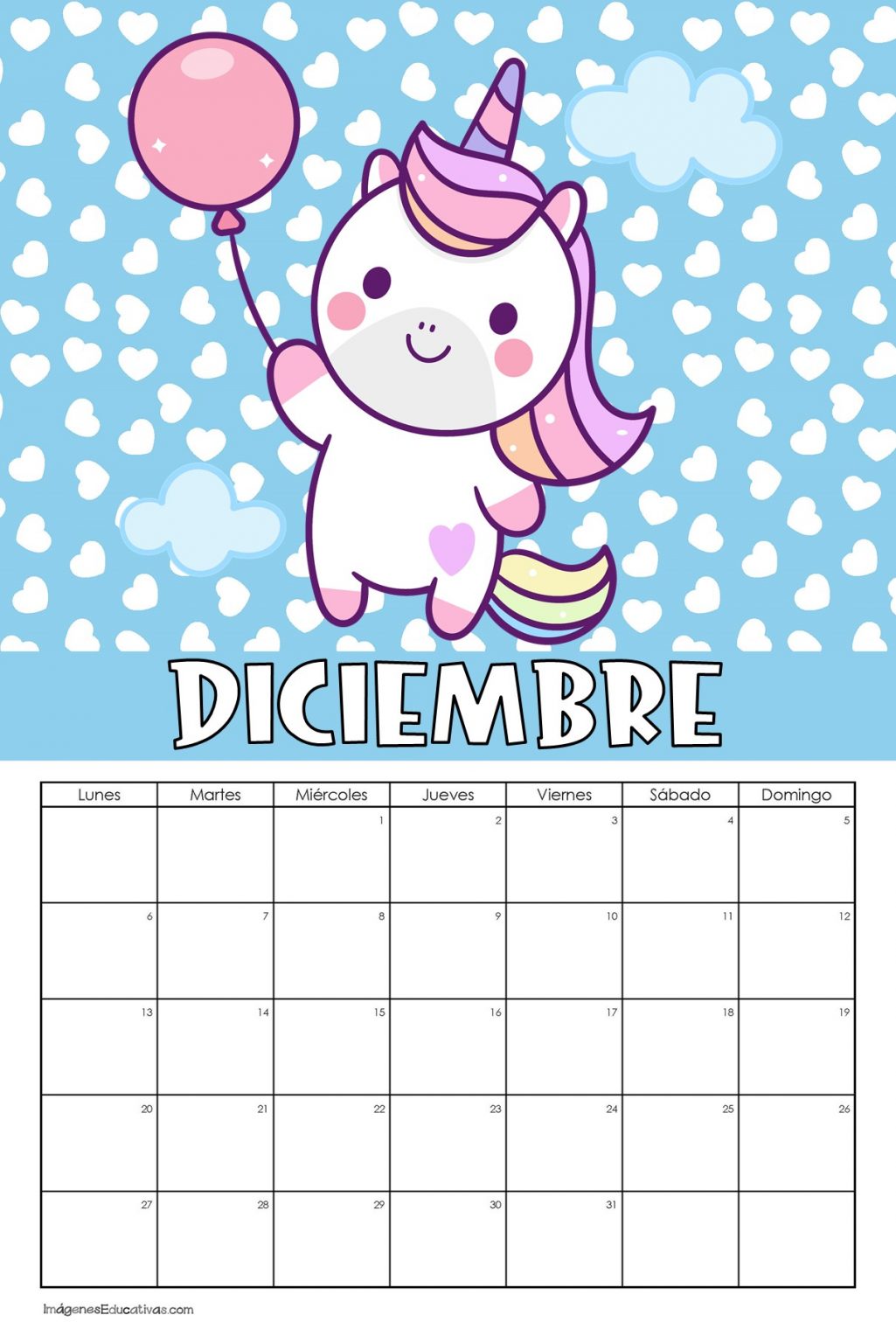 CALENDARIO DE UNICORNIOS 2021 - Imagenes Educativas