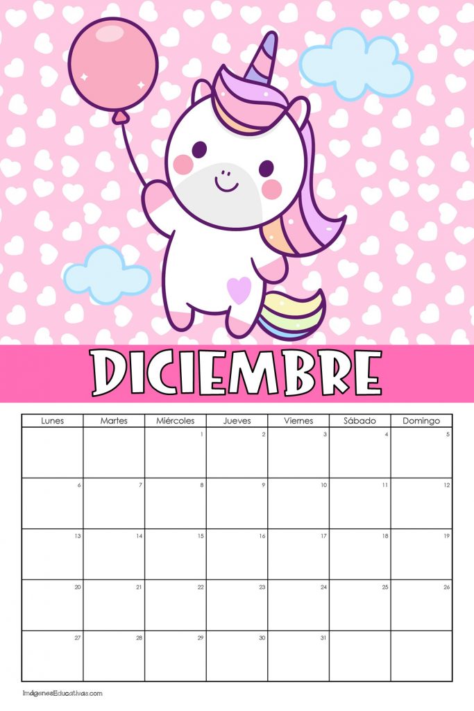 CALENDARIO UNICORNIOS (12) - Imagenes Educativas