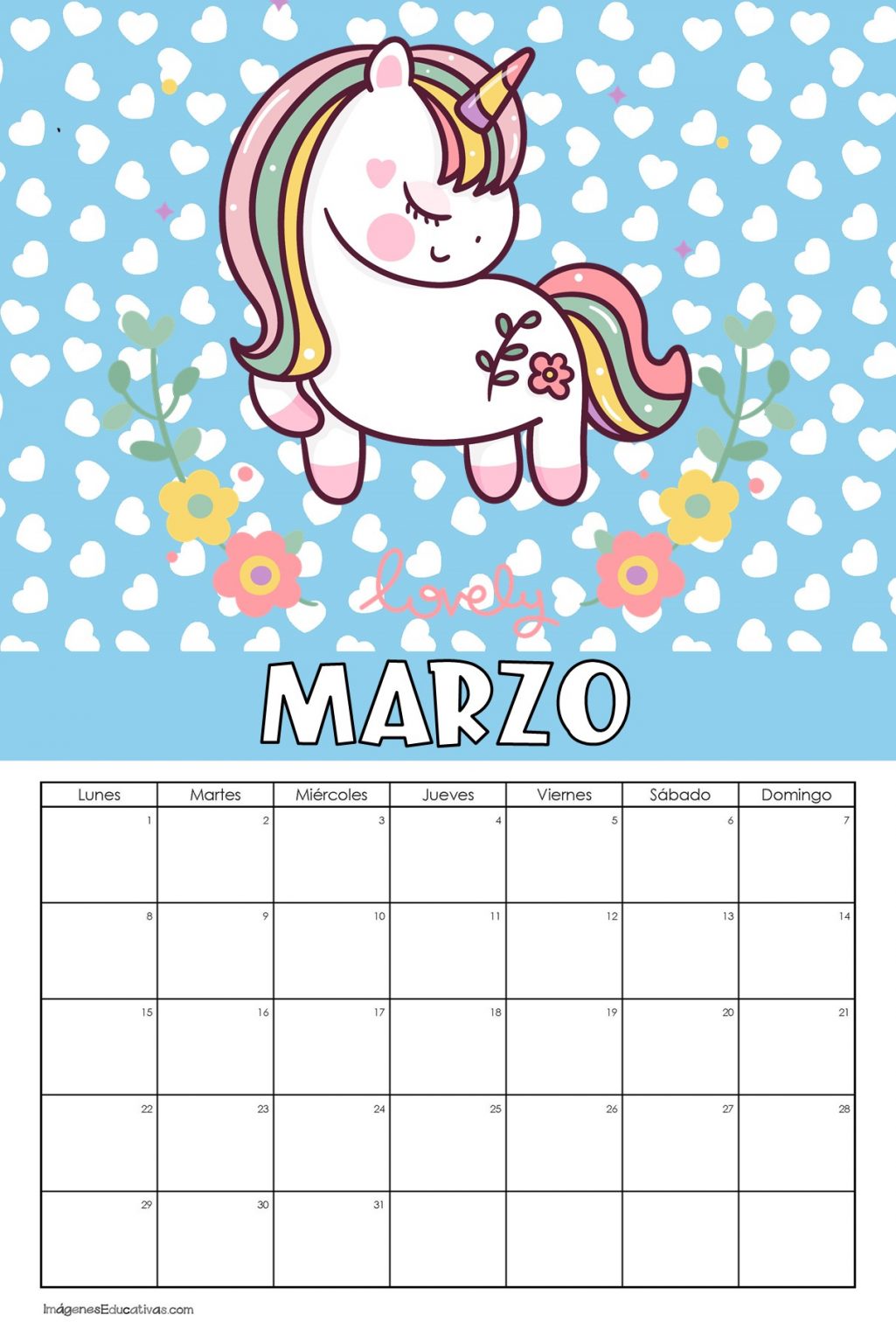 CALENDARIO DE UNICORNIOS 2021 - Imagenes Educativas