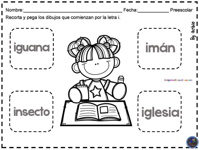 CUADERNO PARA PREESCOLAR VOCALES LETRA I - Imagenes Educativas