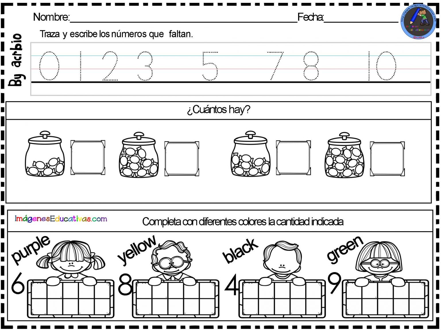FICHAS CONTEO PARA PREESCOLAR - Imagenes Educativas
