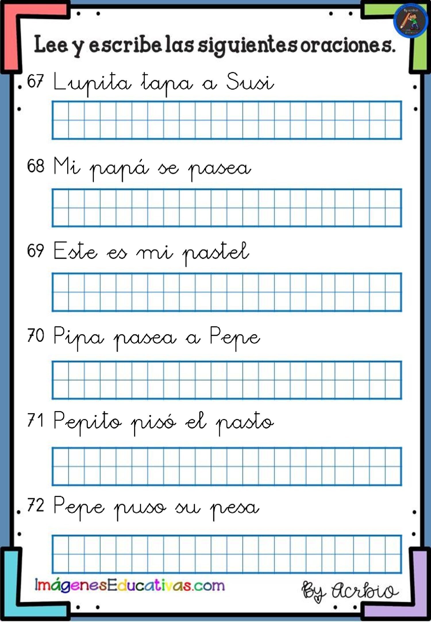 Cuadernillo Dictaco De Oraciones Para Primer Grado Imagenes Educativas