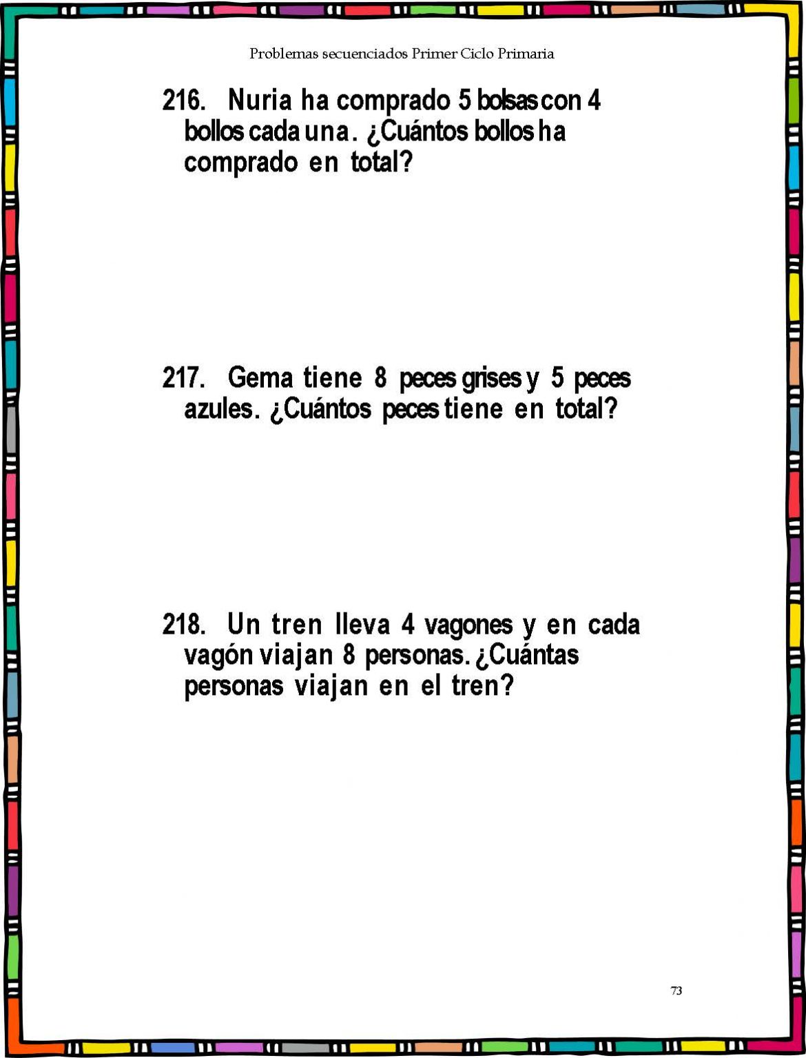 PRIMER GRADO CUADERNO DE PROBLEMAS MATEMÁTICOS - Imagenes Educativas