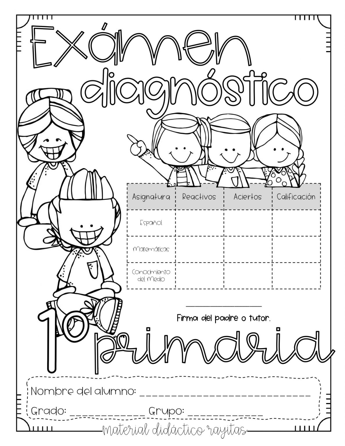 1° EXAMEN DIAGNÓSTICO PRIMARIA_page-0001 - Imagenes Educativas