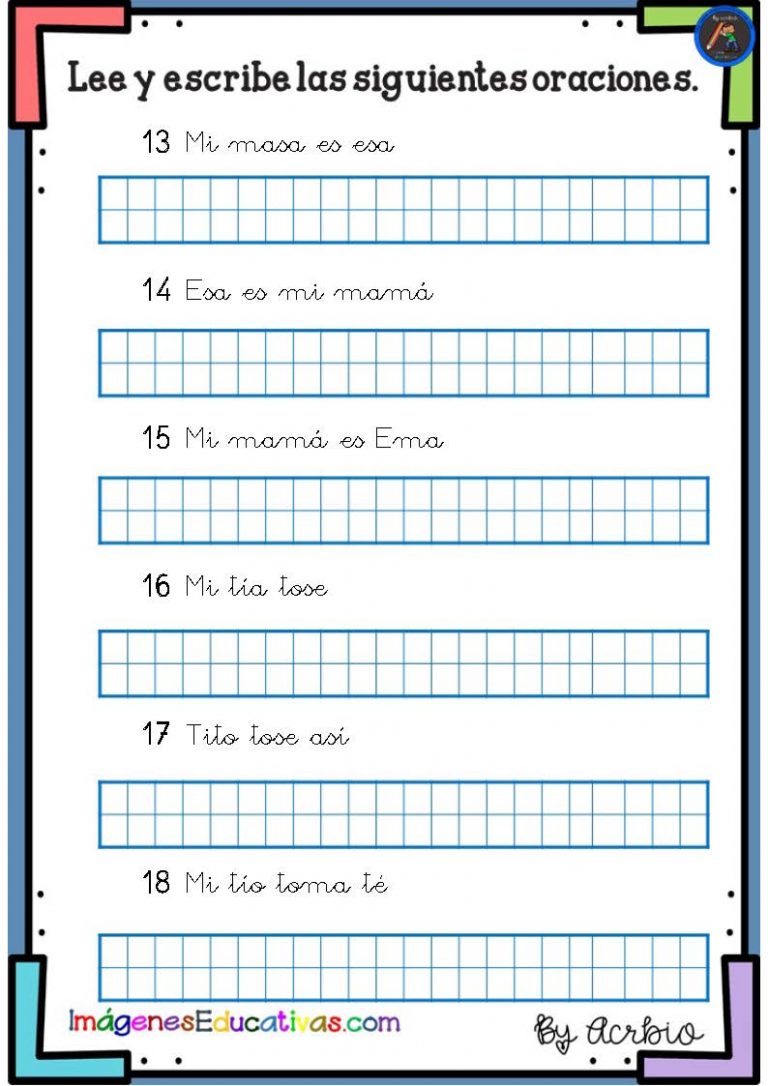 VAMOS A LEER Y ESCRIBIR 120 FRASES PARA REPASAR LA LECTOESCRITURA NIVEL ...
