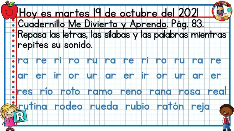 CUADERNO PARA REPASAR SÍLABAS DIRECTAS LETRAS R Y RR SEMANA DEL 18 AL ...