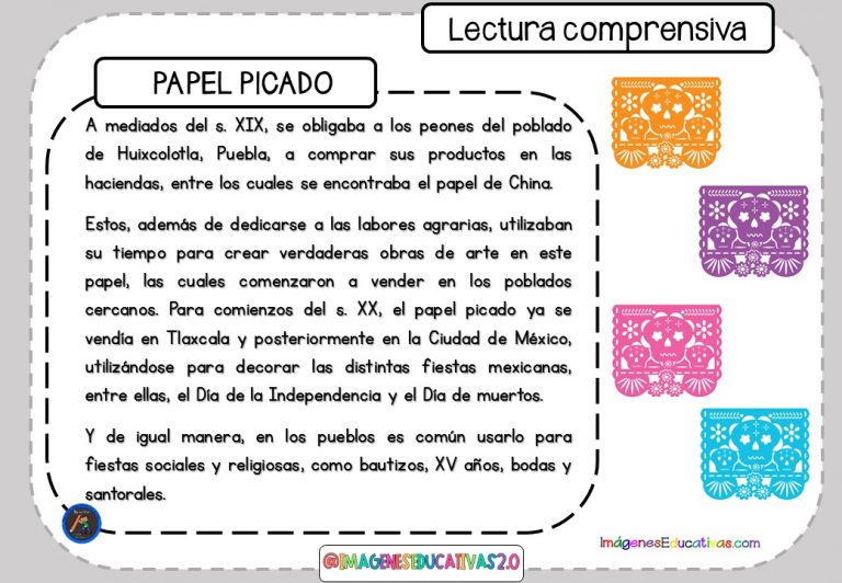 FICHAS DE COMPRENSIÓN LECTORA PAPEL PICADO DÍA DE MUERTOS - Imagenes ...
