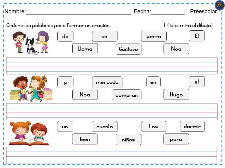 LECTOESCRITURA: ORDENA LAS PALABRAS Y FORMA UNA FRASE - Imagenes Educativas