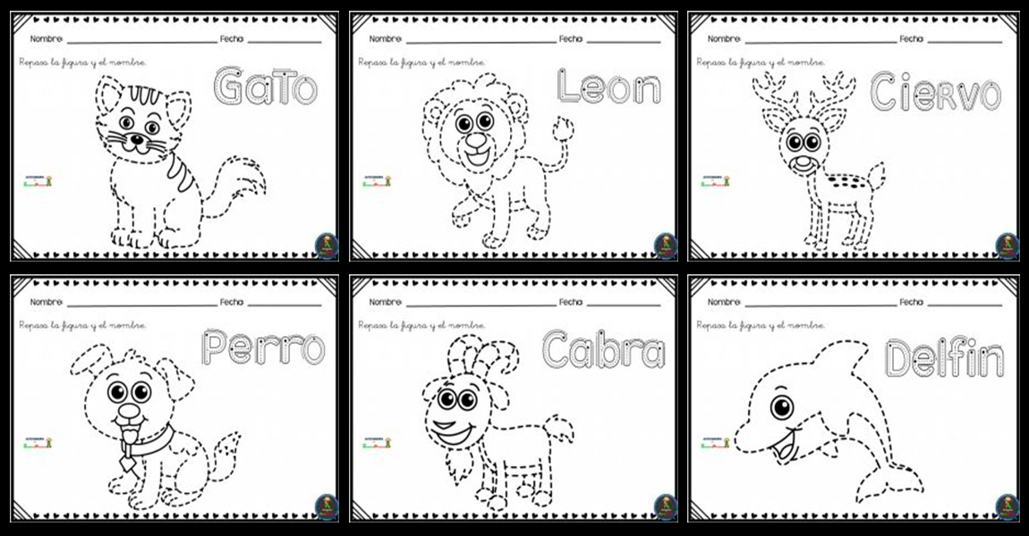 BONITAS FICHAS PDF DE ANIMALES: REPASA EL TRAZO Y COLOREA - Imagenes ...