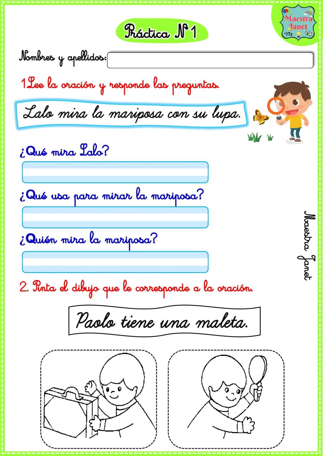 FICHAS PARA REFORZAR LA LECTURA EN LOS ESTUDIANTES DE 1° Y 2° GRADO ...