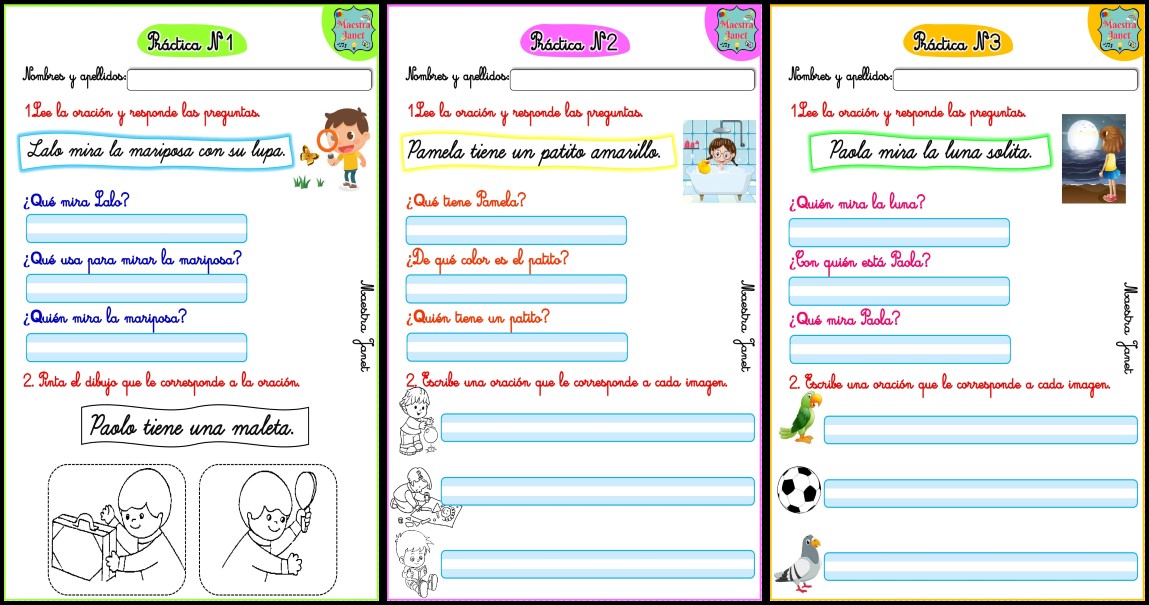 FICHAS PARA REFORZAR LA LECTURA EN LOS ESTUDIANTES DE 1° Y 2° GRADO ...