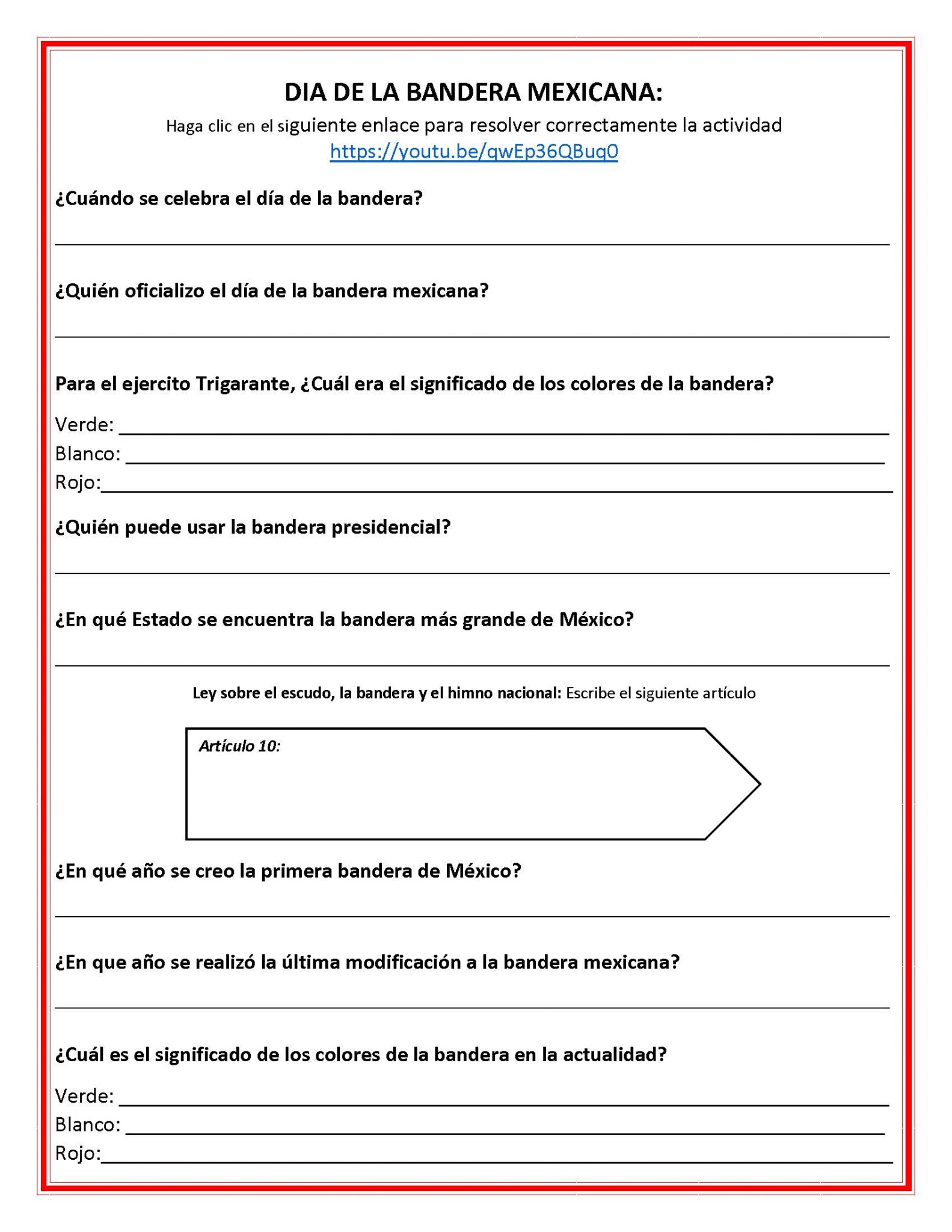 CUADERNILLO DE ACTIVIDADES DÍA DE LA BANDERA MEXICANA - Imagenes Educativas