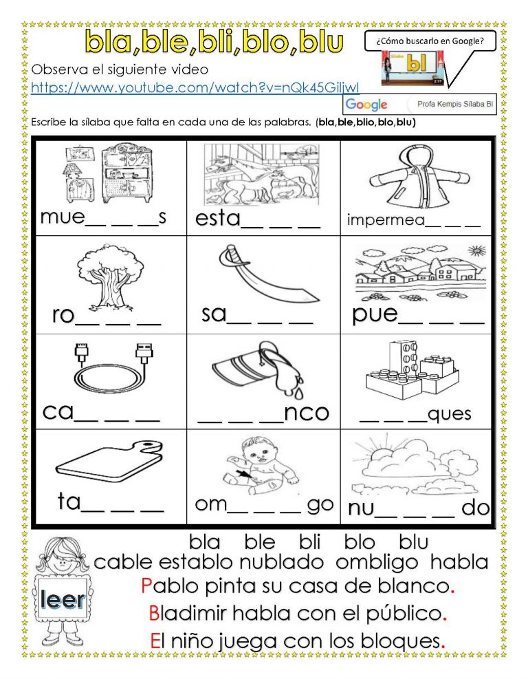 MI LIBRITO DE SÍLABAS TRABADAS - Imagenes Educativas