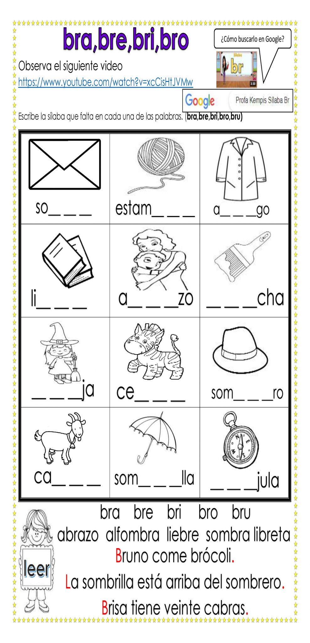 MI LIBRITO DE SÍLABAS TRABADAS - Imagenes Educativas